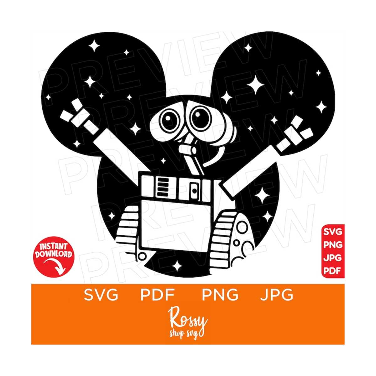 Wall E SVG , Disneyland Ears, Clipart, Eve, Mouse ,Svg, Cut | Inspire ...