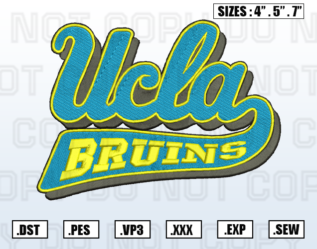 UCLA Bruins Embroidery File, NCAA Teams Embroidery Designs, | Inspire ...