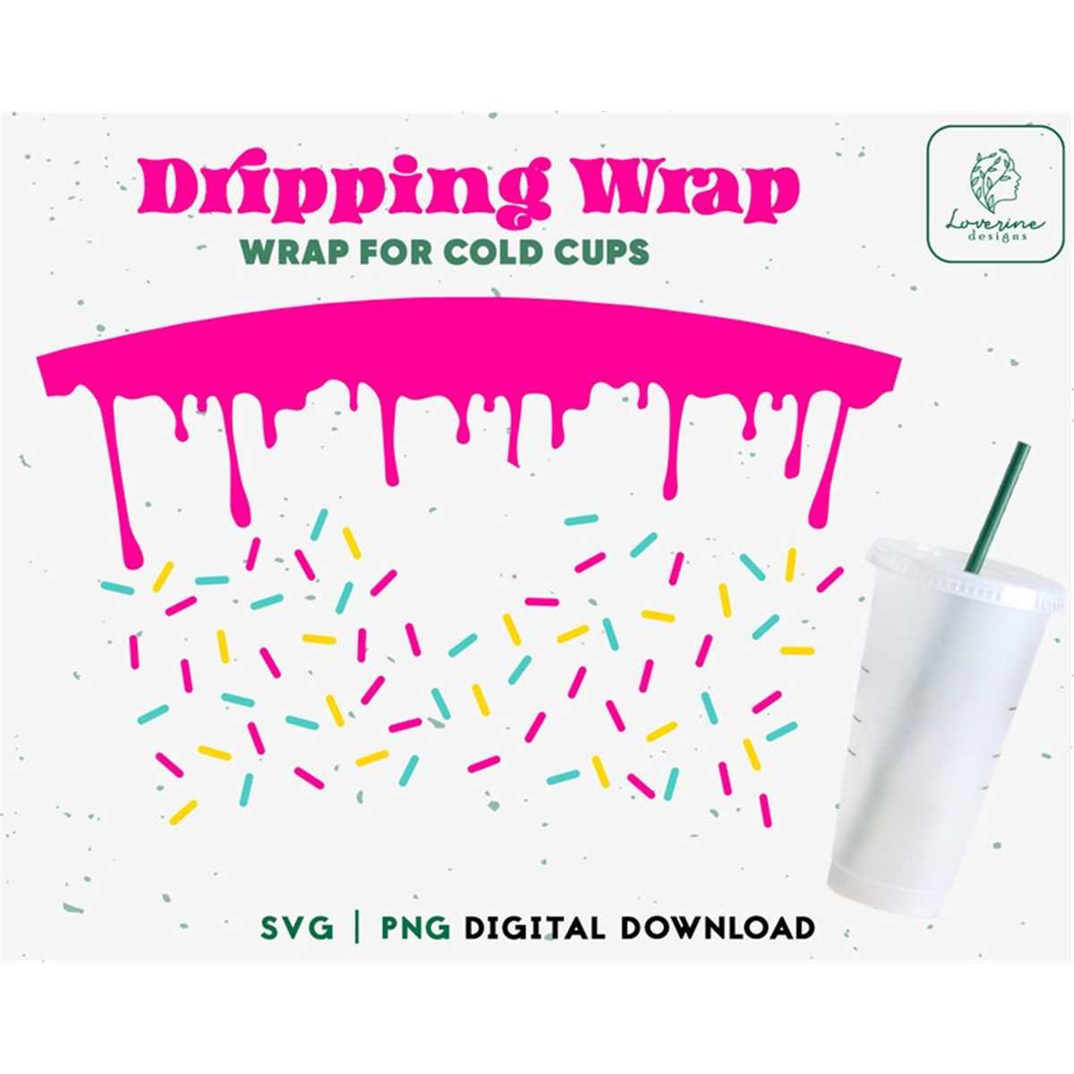 Donut Dripping Full Wrap SVG, Donut Svg 24oz Venti Cold Cup, | Inspire ...