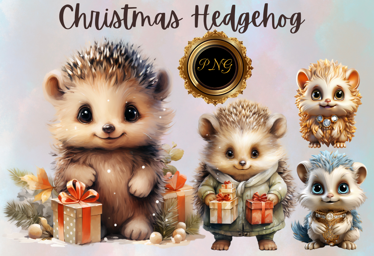 Christmas cute hedgehog Png Clipart, Holiday hedgehog illust | Inspire ...