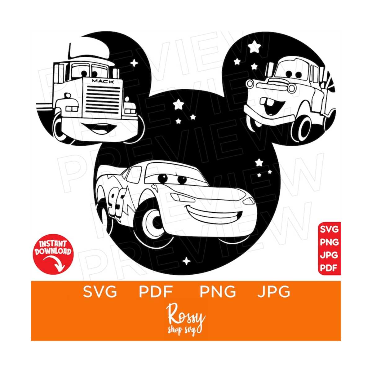 McQueen Cars Vector Svg, Cars SVG, Tow Mater Svg, Mack Svg, | Inspire ...