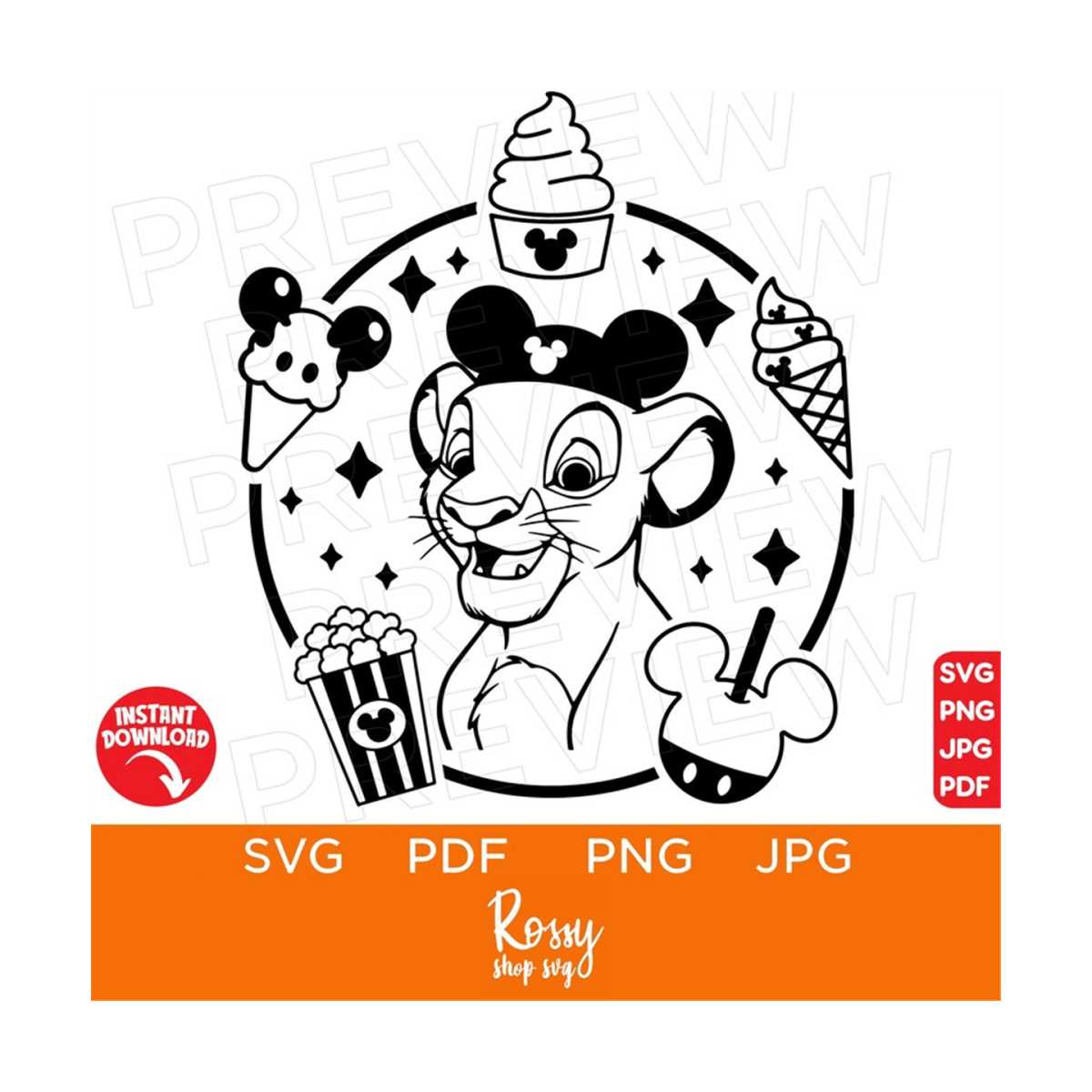 Lion King Simba Head Disneyland Svg, Icon, Head, Digital, Sn - Inspire ...