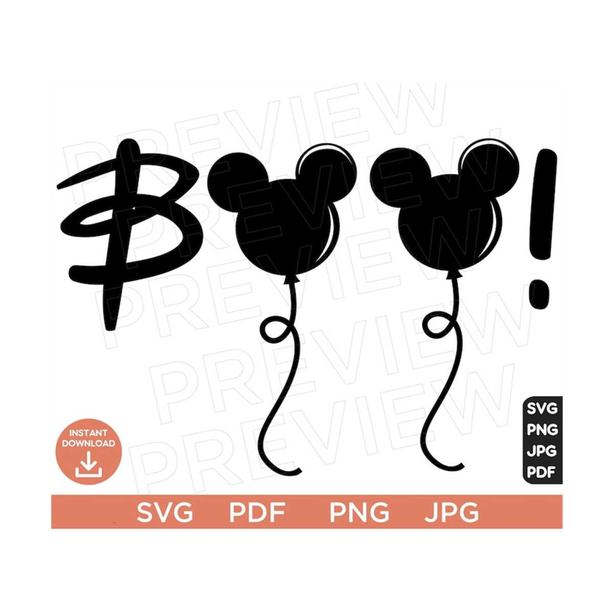 Boo! Balloon Mickey Mouse Ears SVG png , Disneyland Ears Sv | Inspire ...