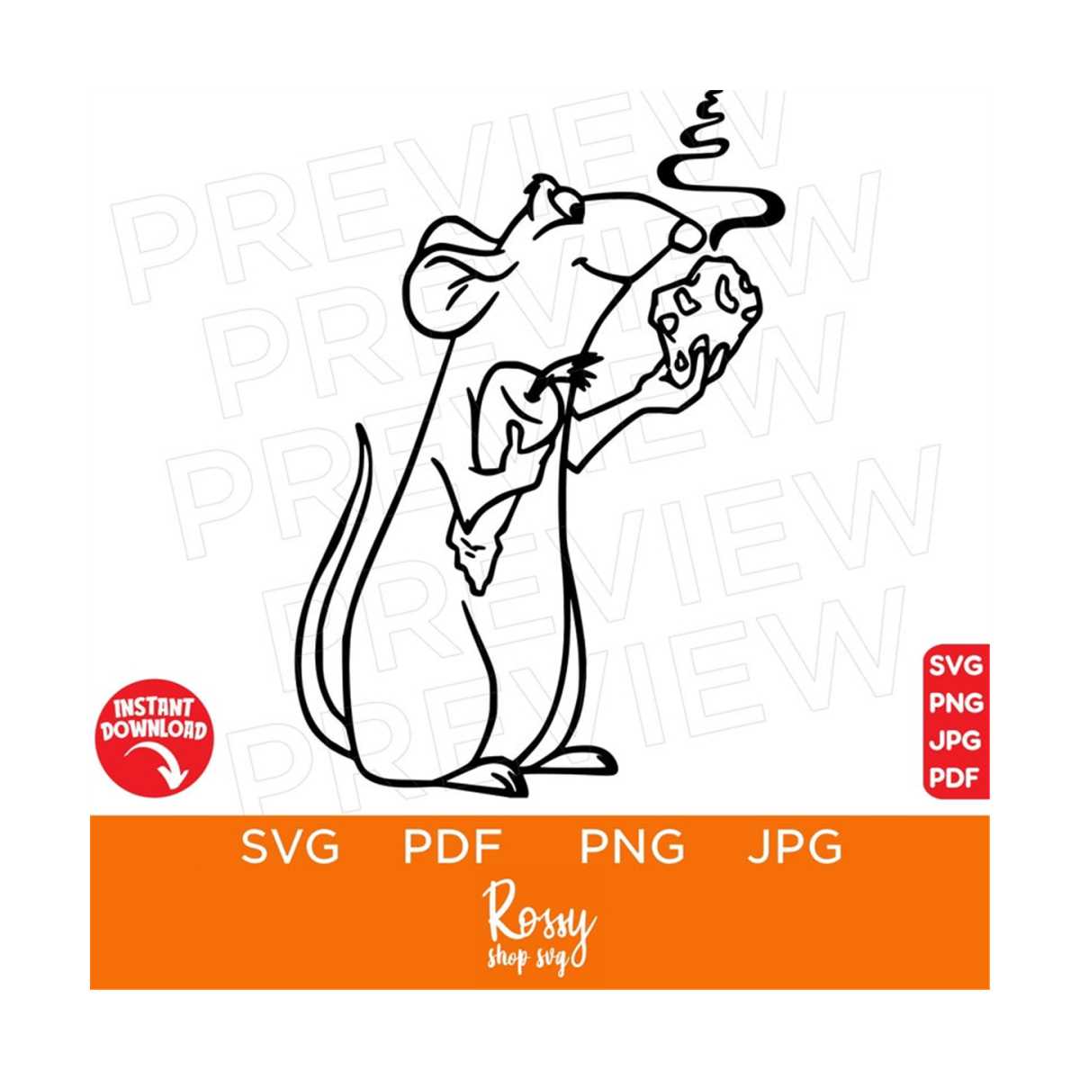 Remy Ratatouille SVG , Disneyland Ears, Clipart, Anyone Can | Inspire ...