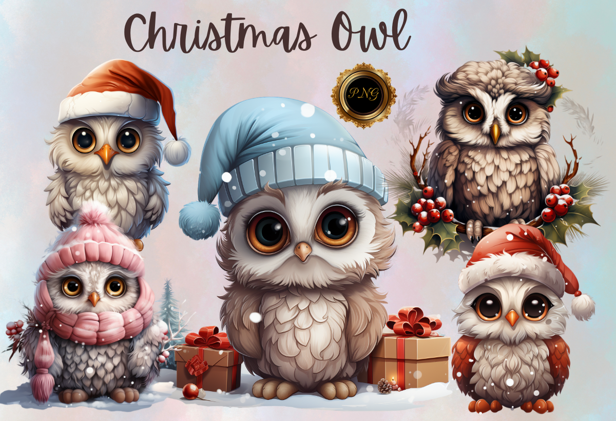 Christmas owl clipart,Sublimation clipart owl,Adorable owl i - Inspire ...