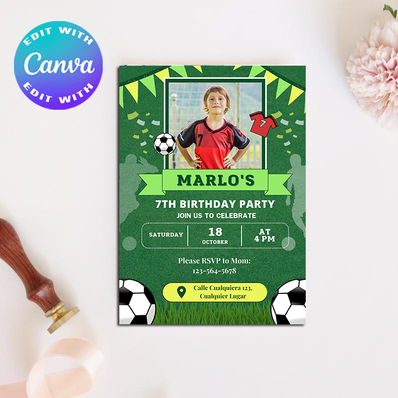 Football Invitation, Football Boy invitation, Football boy I - Inspire ...