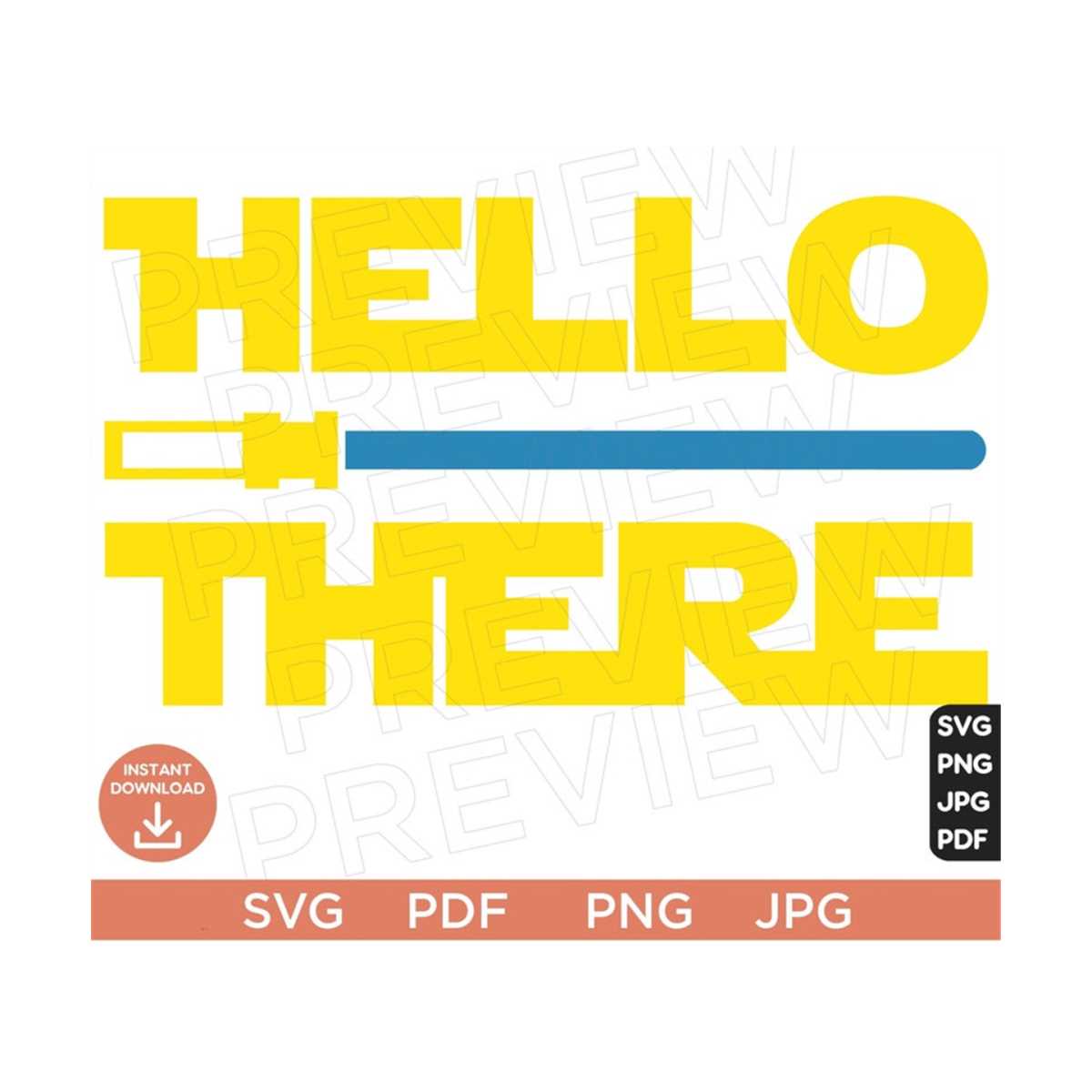 Hello There SVG Obi-Wan Kenobi Disneyland Ears Clipart Silho | Inspire ...