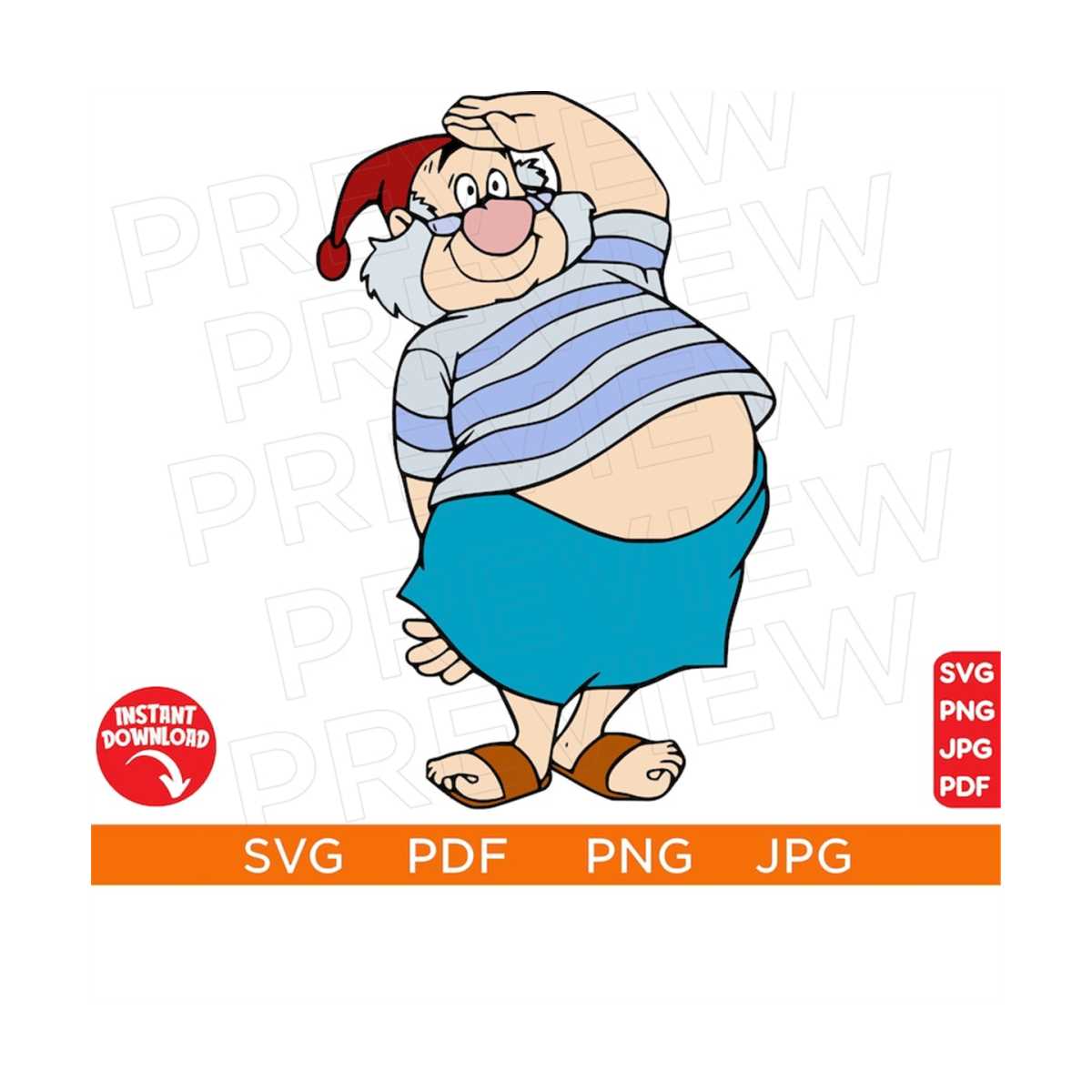 Mr. Smee Vector SVG, Peter Pan SVG, Disneyland Ears clipart | Inspire ...