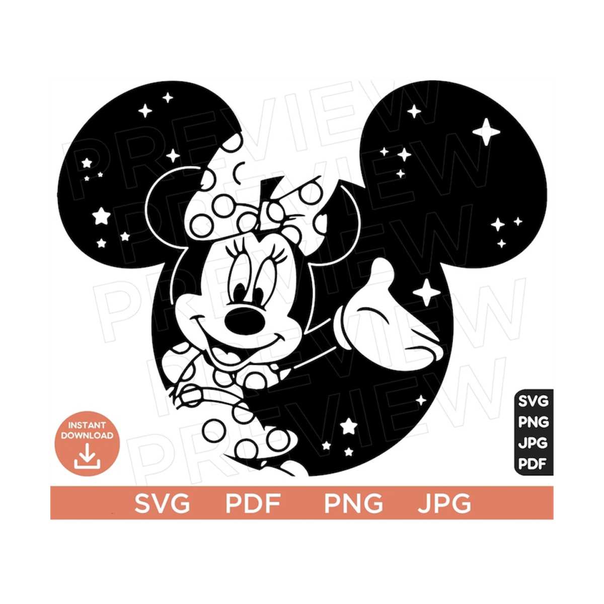 Minnie Mouse Vector Svg, Minnie Ears SVG Mouse png, Disneyla | Inspire ...