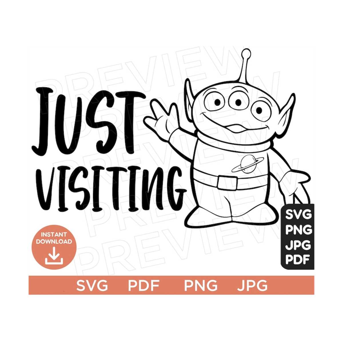 Just Visiting Svg, Alien Toy Story svg Ears svg png clipart, | Inspire ...