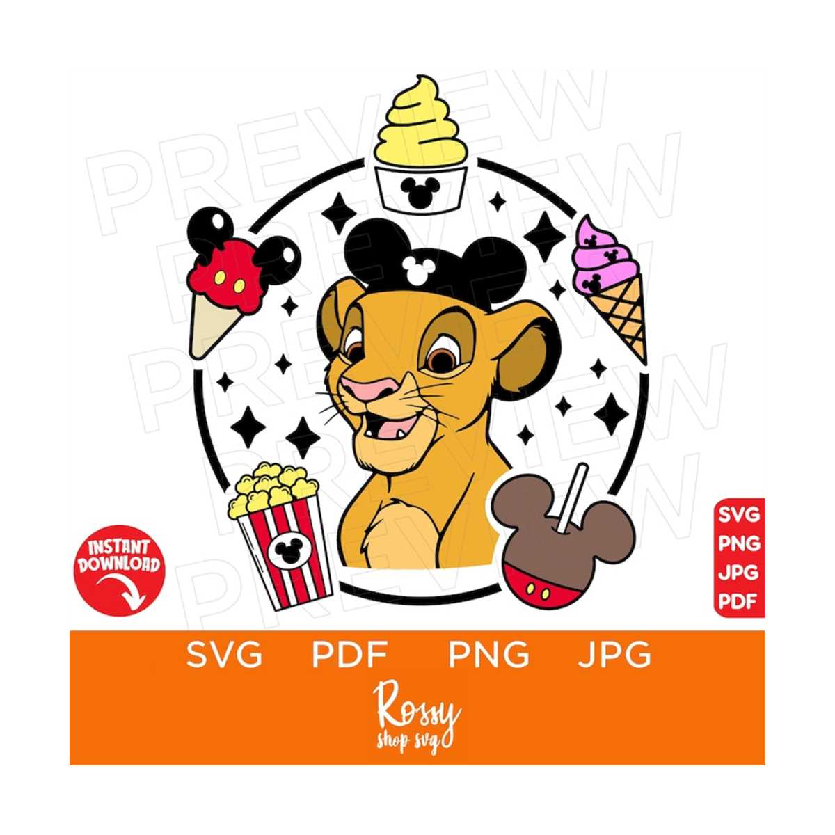 Lion King Simba Head Disneyland Svg, Icon, Head, Digital, Sn | Inspire ...