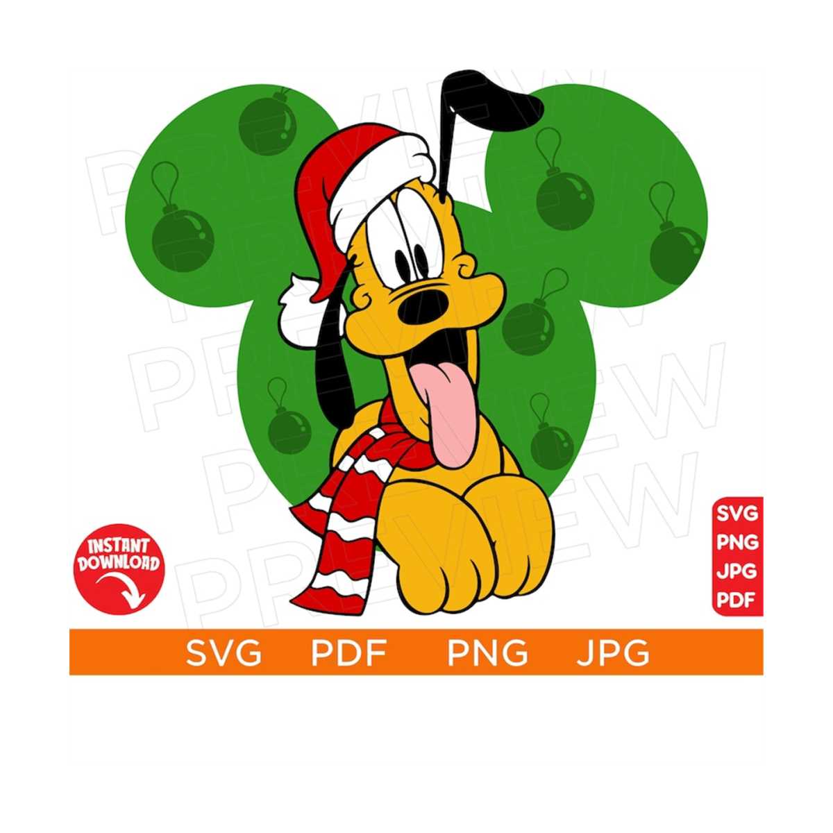 Pluto Vector Christmas Svg, Pluto Ears SVG Dog png, Disneyla | Inspire ...