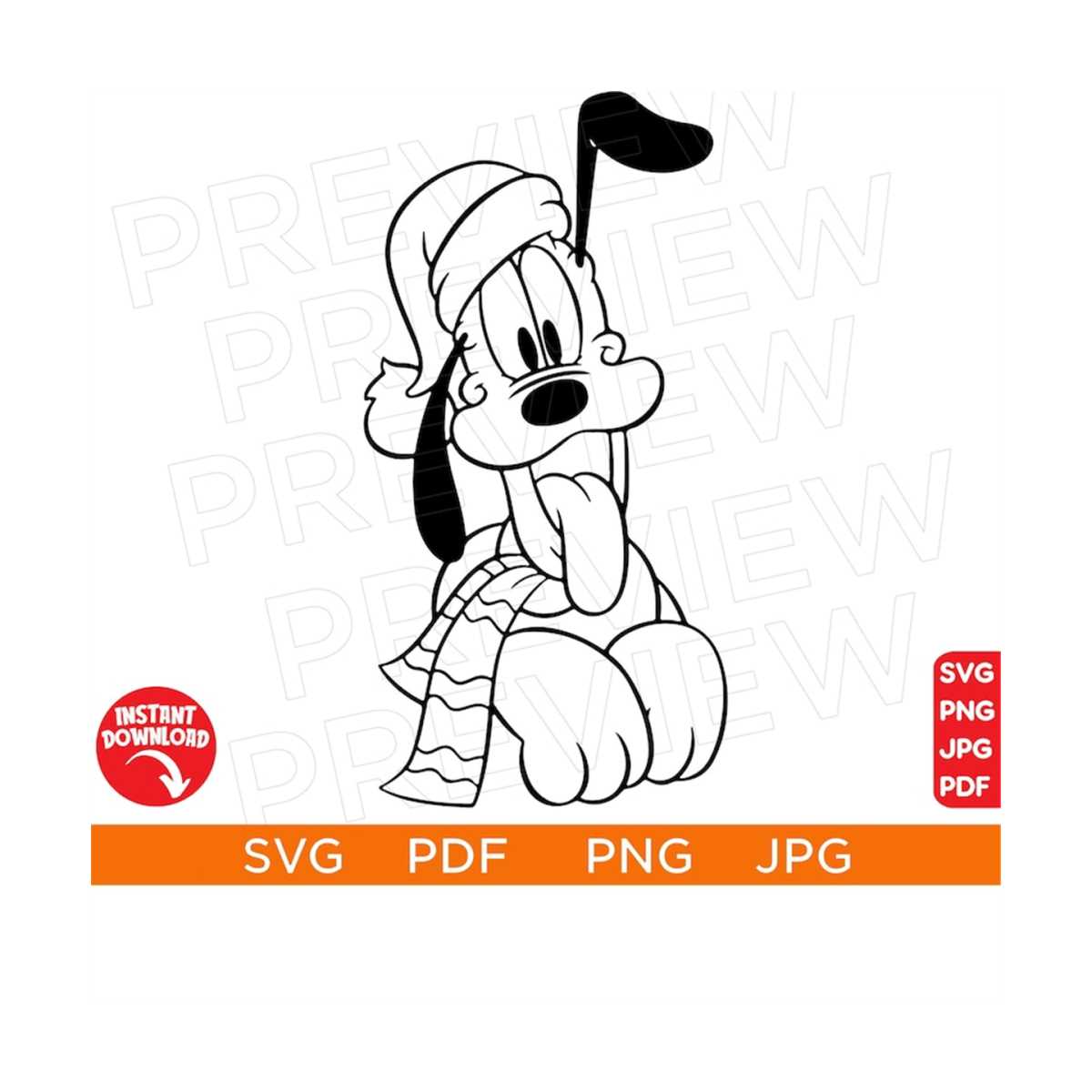 Pluto Vector christmas Svg, Pluto Ears SVG Dog png, Disneyla | Inspire ...