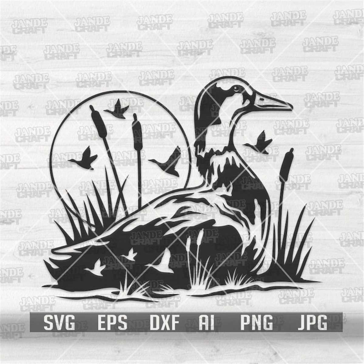 Wild Duck Scene svg | Waterfowl Clipart | Swamp Animal Cutfi | Inspire ...
