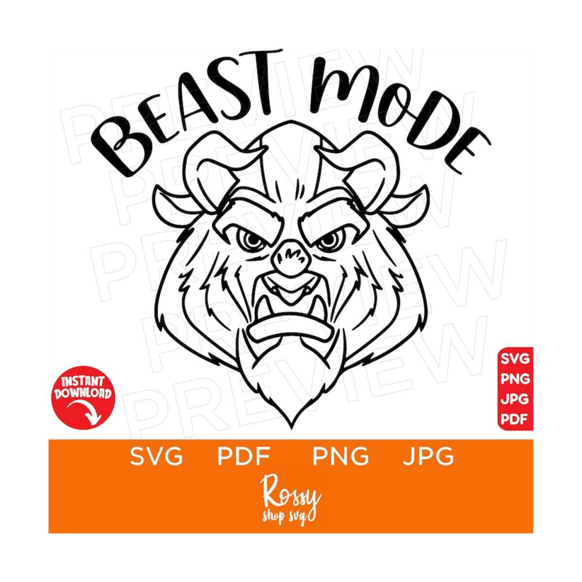 Beast Mode SVG Princess Ears, The beauty and the beast ,Disn | Inspire ...