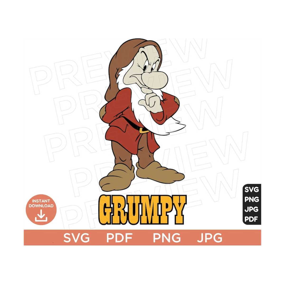 Snow White and the Seven Dwarfs SVG, Grumpy Dwarfs Svg , Dis - Inspire ...