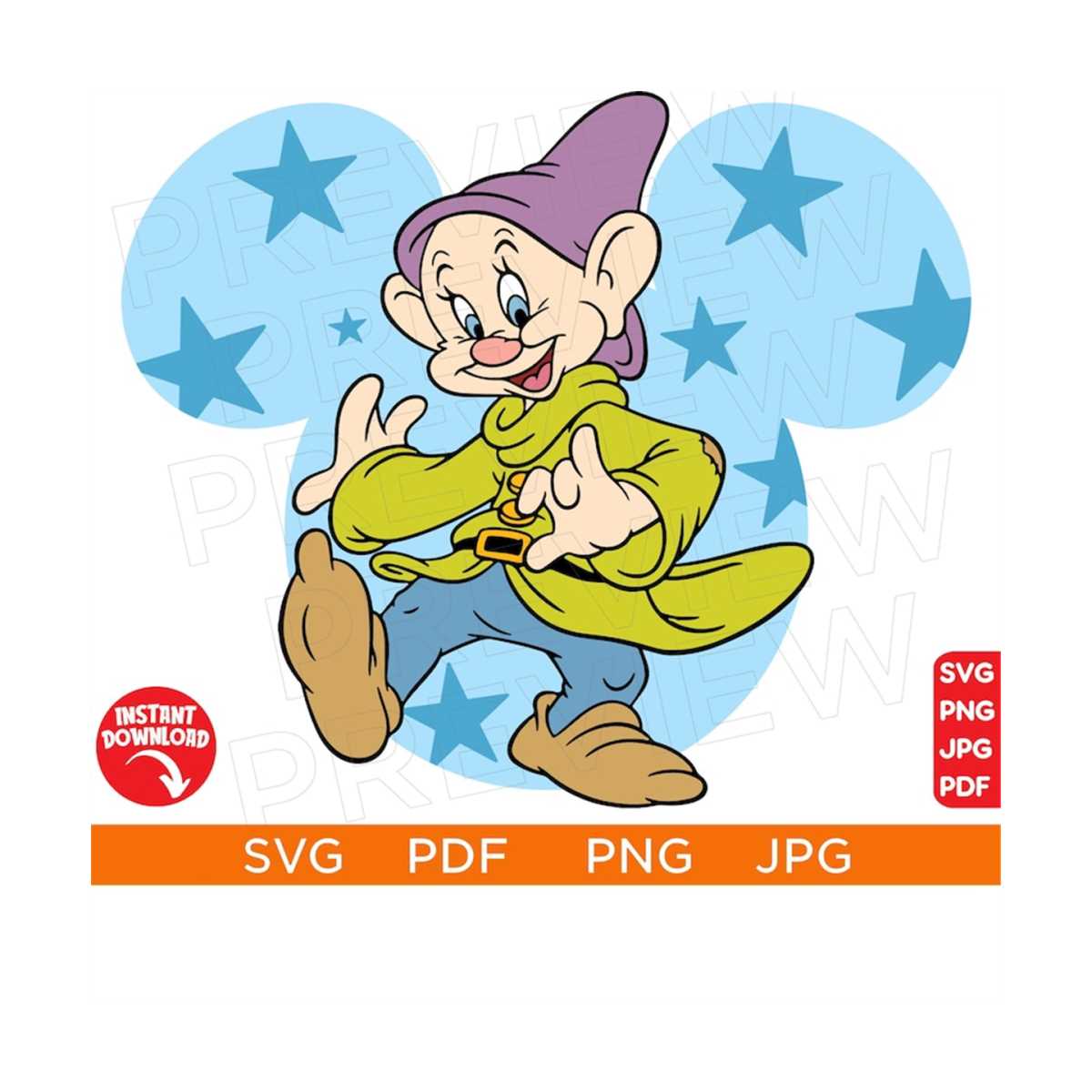 Snow White and the Seven Dwarfs SVG, Dopey Dwarfs Svg , Disn | Inspire ...