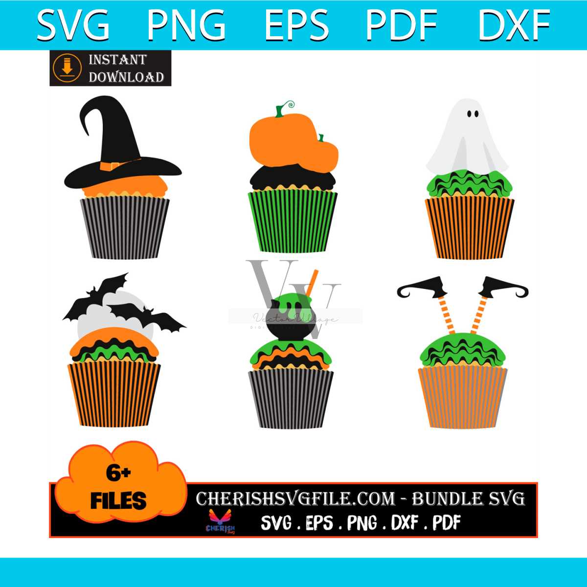 Halloween Witch Cupcake Bundle SVG, 6 Files Witch Cupcake SV | Inspire ...