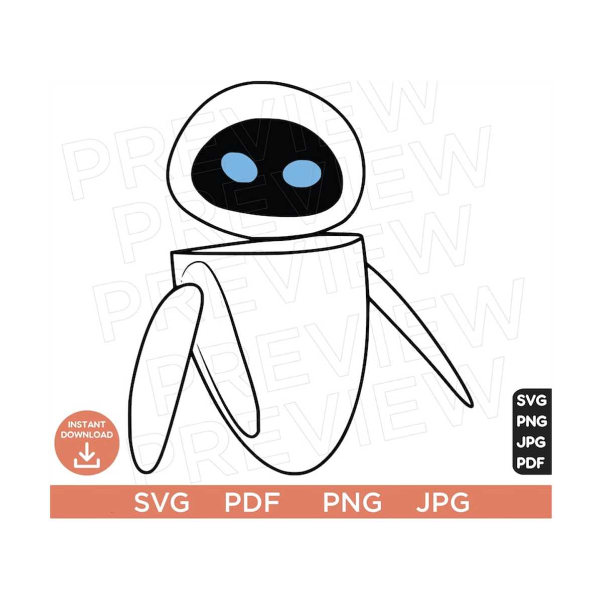 Eve Vector SVG, WALL-E Svg, Disneyland Ears SVG Vector in Sv | Inspire ...