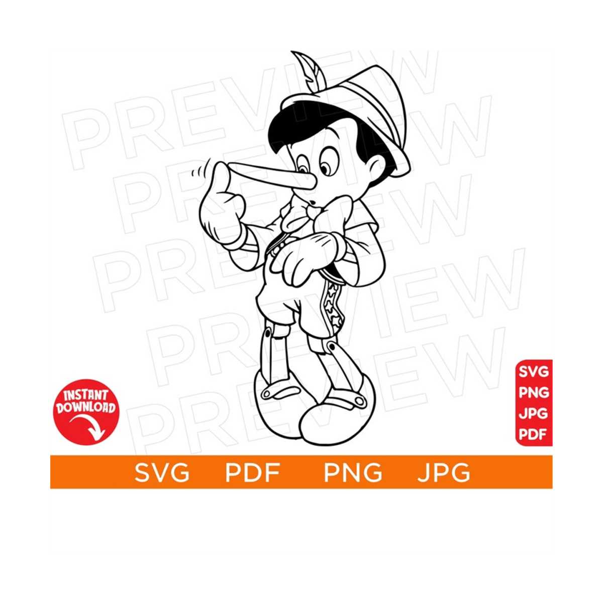 Vector Pinocchio SVG Disneyland Ears Pinocchio Disneyworld m - Inspire ...