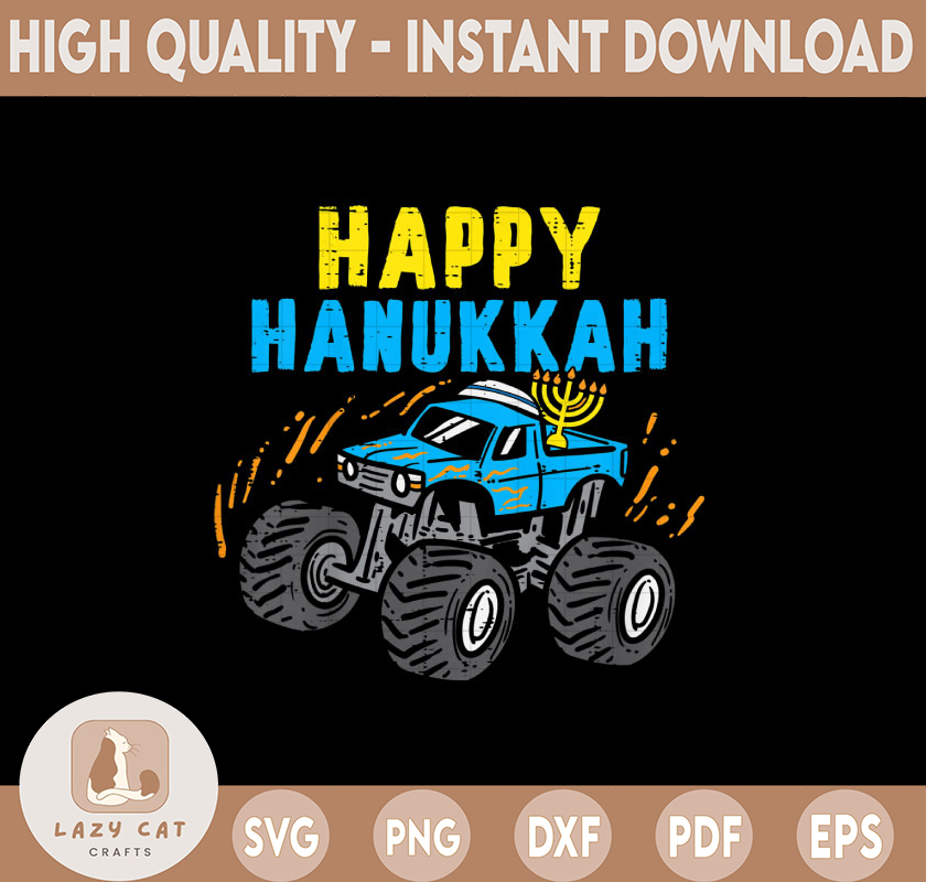 Happy Hanukkah Monster Truck PNG, Monster Truck PNG, Hanukka | Inspire ...