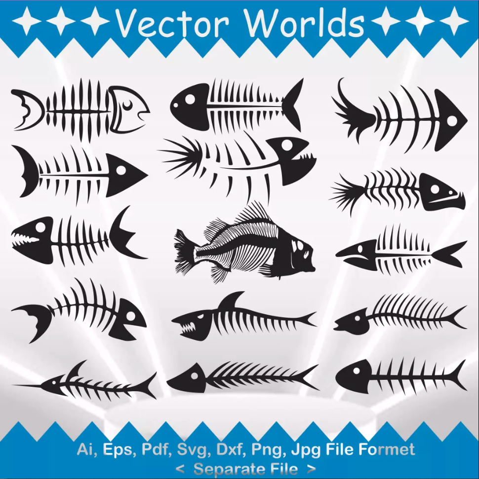Fish Bone svg, Fish Bones svg, Fish, Bone, SVG, ai, pdf, eps | Inspire ...