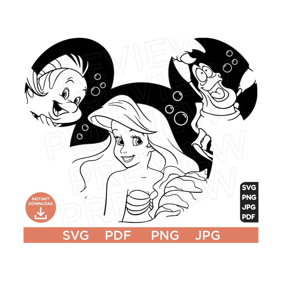 The Mermaid Vector Svg, The Little Mermaid SVG, Ariel Svg, F | Inspire ...