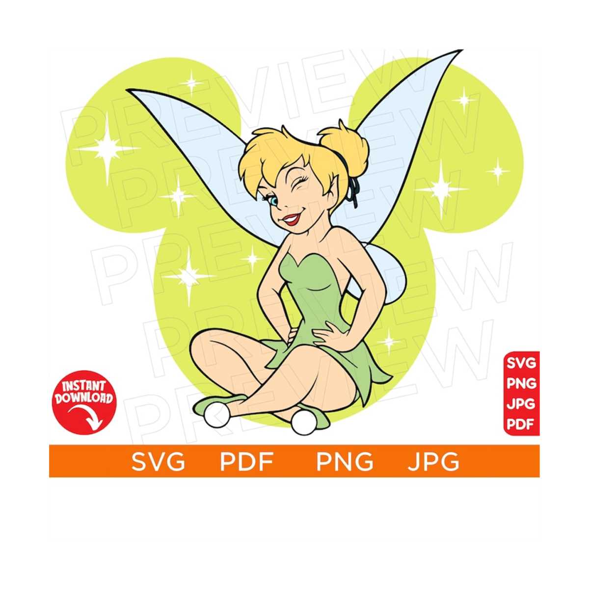 Tinkerbell Vector SVG, Peter Pan SVG, Disneyland Ears clipar | Inspire Uplift