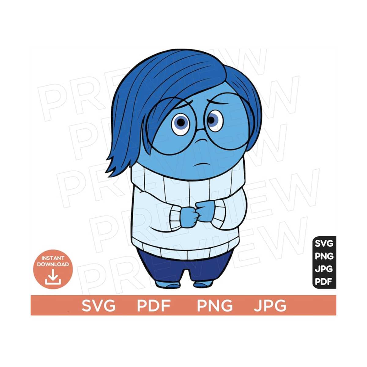Inside out SVG , Sadness svg , Disneyland Ears Clipart Layer | Inspire ...