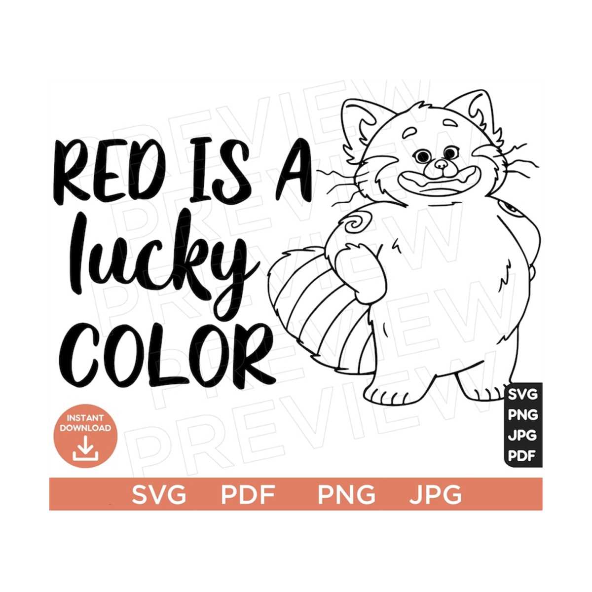 Red Is A Lucky Color SVG, Turning Red Mei Lee, Red panda cli | Inspire ...