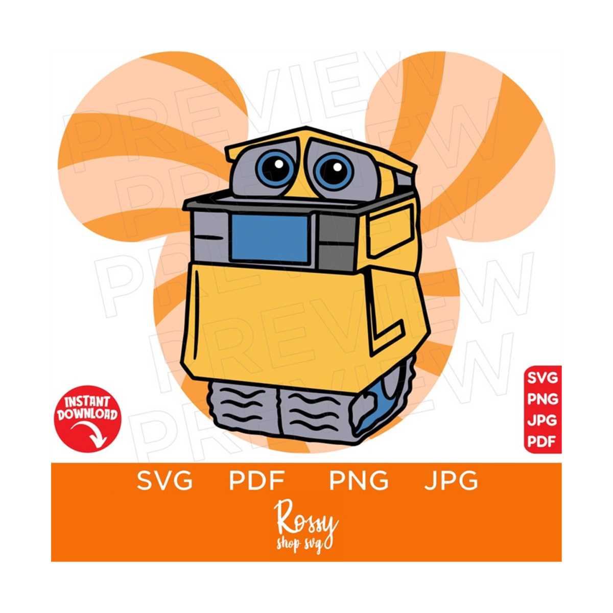 Wall E SVG , Disneyland Ears, Clipart, Eve, Mouse ,Svg, Cut | Inspire ...
