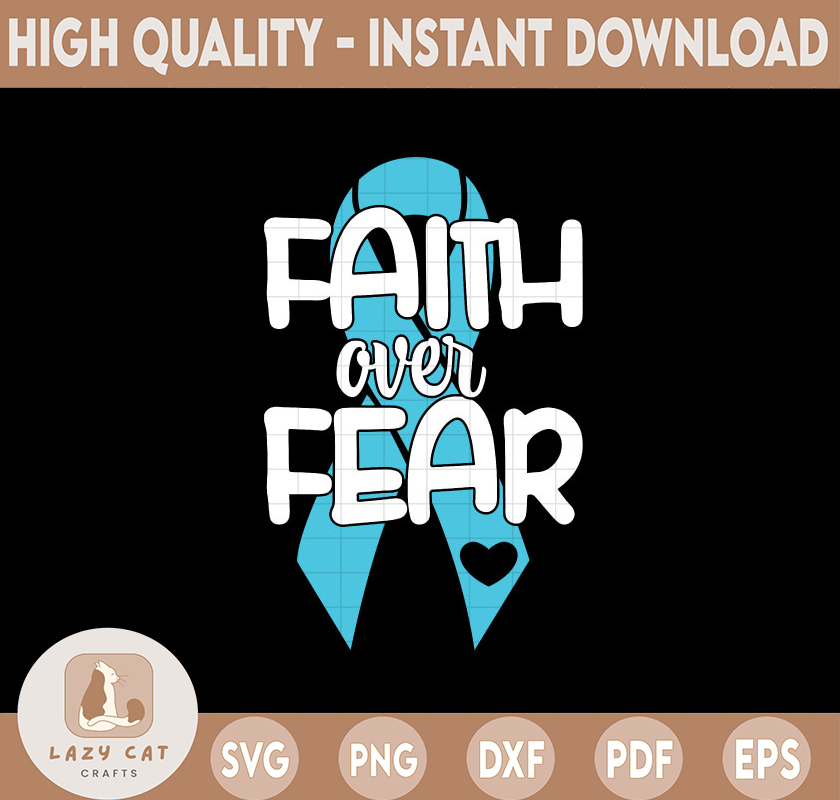 Faith Over Fear Blue Ribbon SVG, Diabetes Svg, Diabetes Awar | Inspire ...