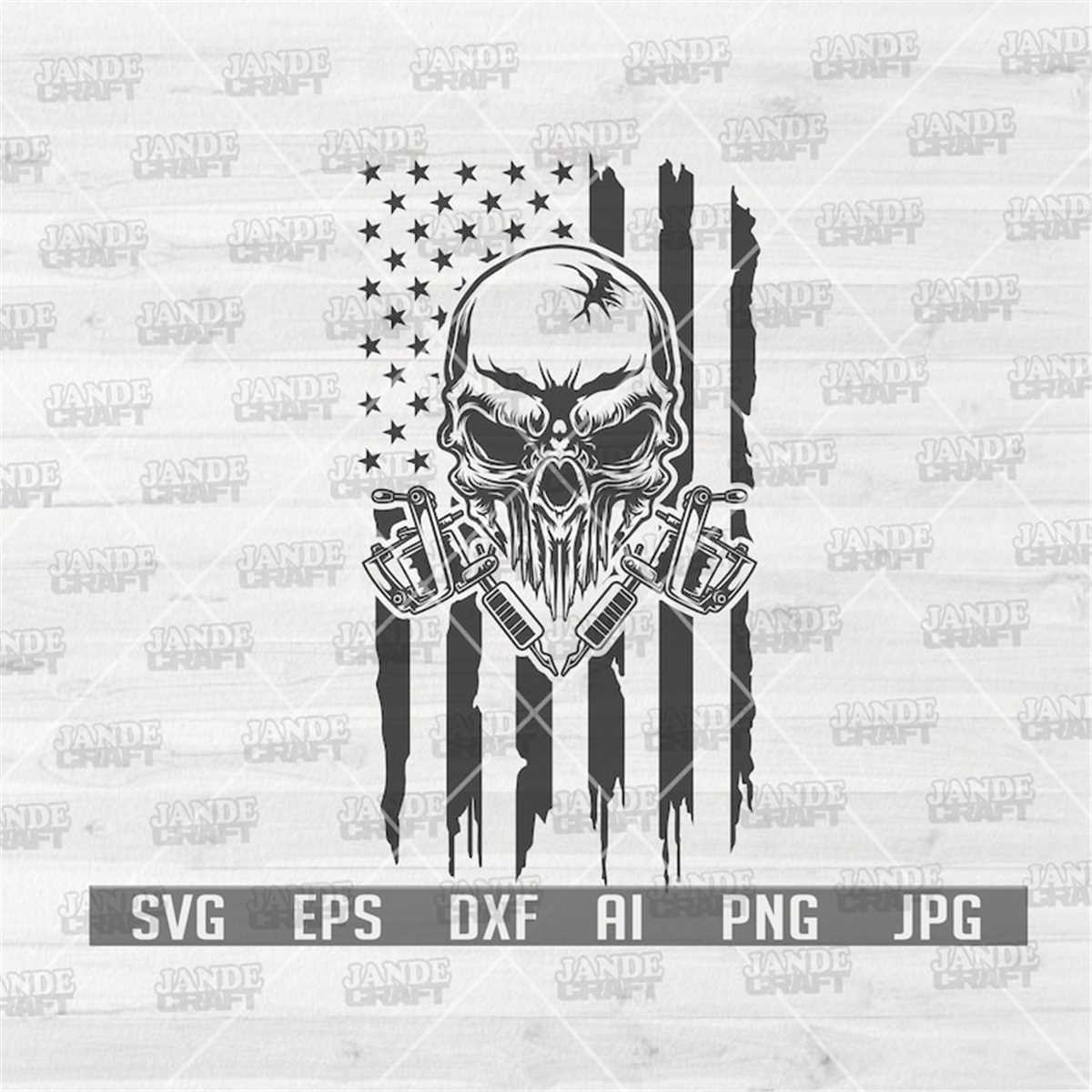 Skull Tattoo Machine Svg | Tattoo Shop Svg | Tattoo Monogram - Inspire ...