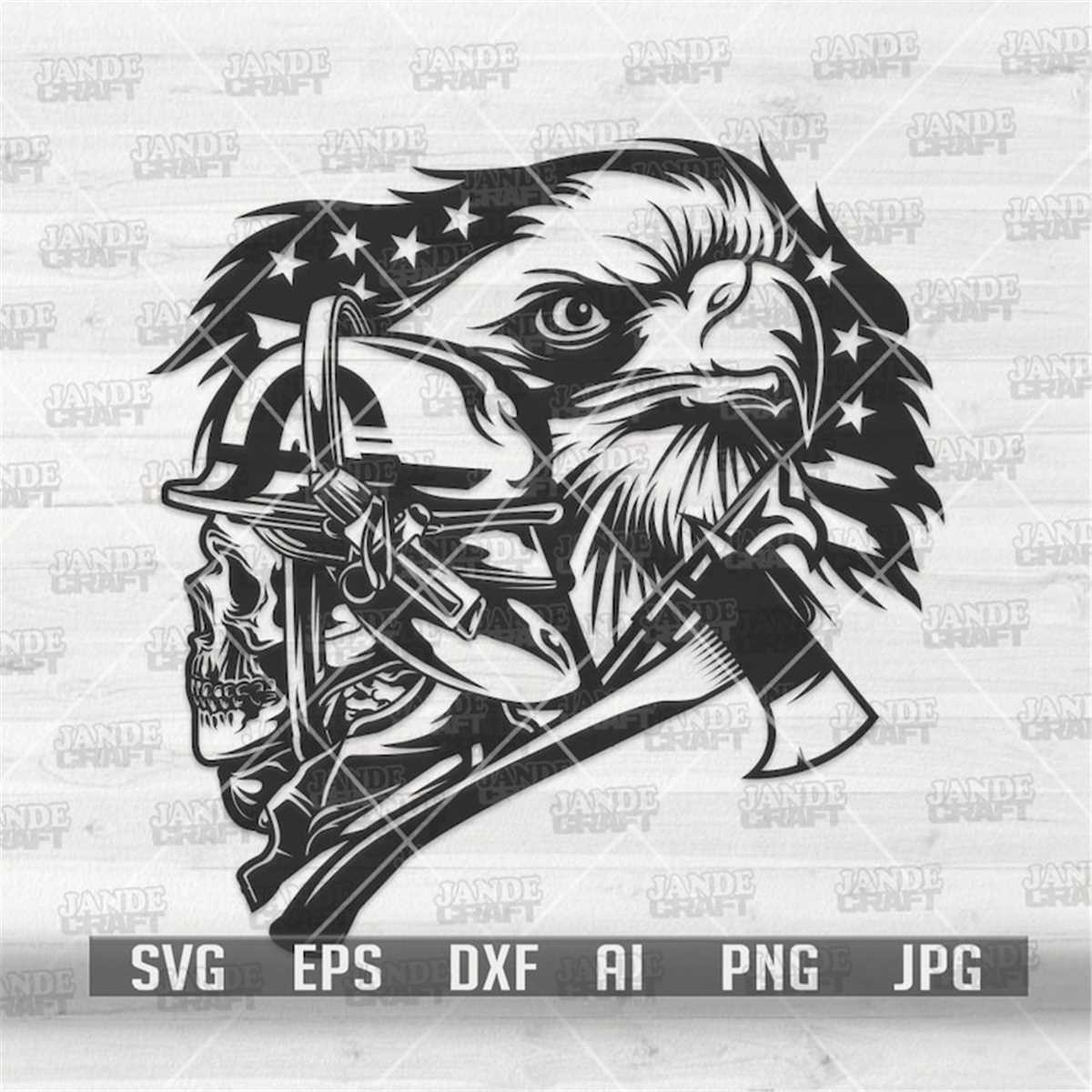 US Eagle Firefighter Skull svg | Fireman Dad Clipart | Fire | Inspire ...