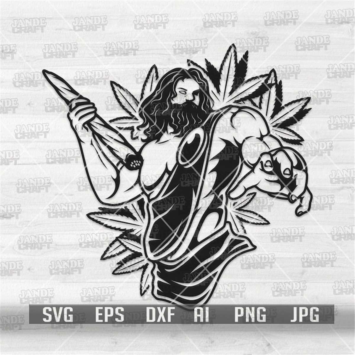 High Masculine Man with Thunderbolt and Weed svg | Rasta Gre | Inspire ...
