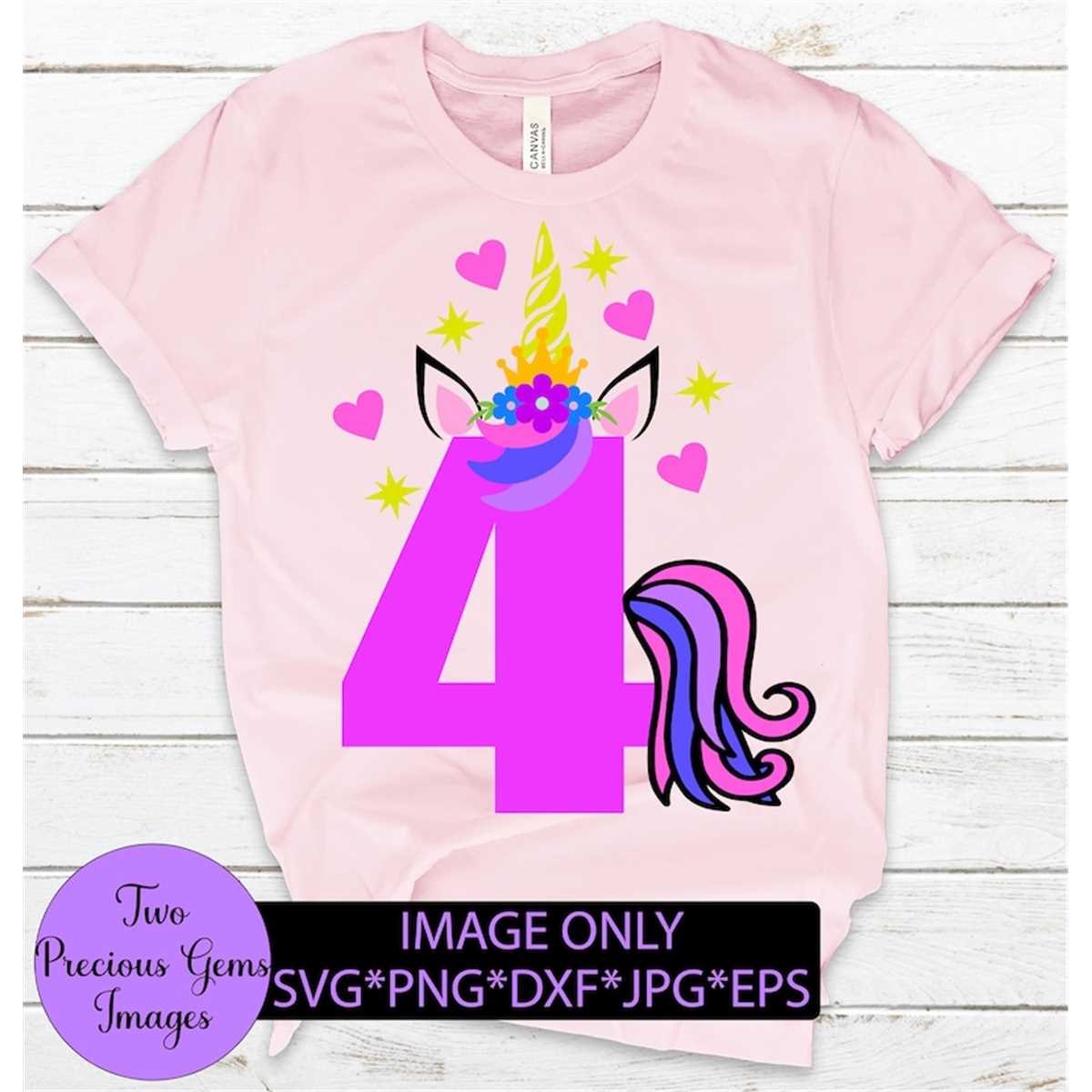 Unicorn 4th birthday. 4th unicorn Birthday. Unicorn number 4 | Inspire ...