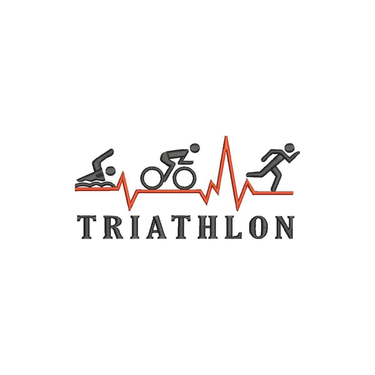 Embroidery file Triathlon 2 sizes heartbeat clipart cartoon - Inspire ...