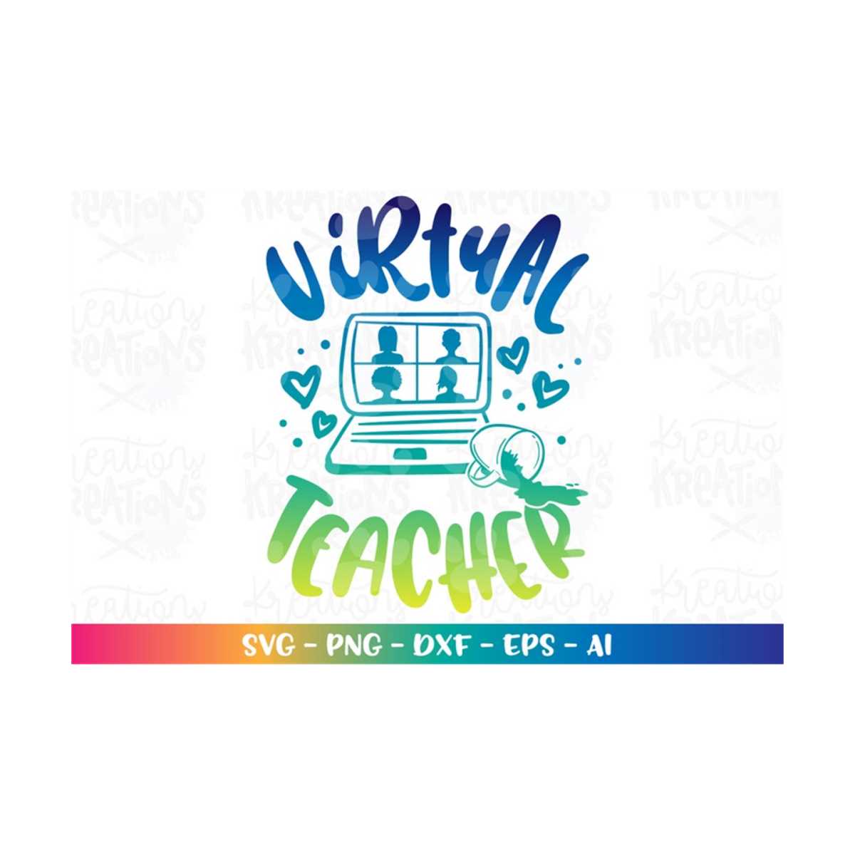 Virtual Teacher SVG ZOOM conference tutor coffee Teacher Edu | Inspire Uplift