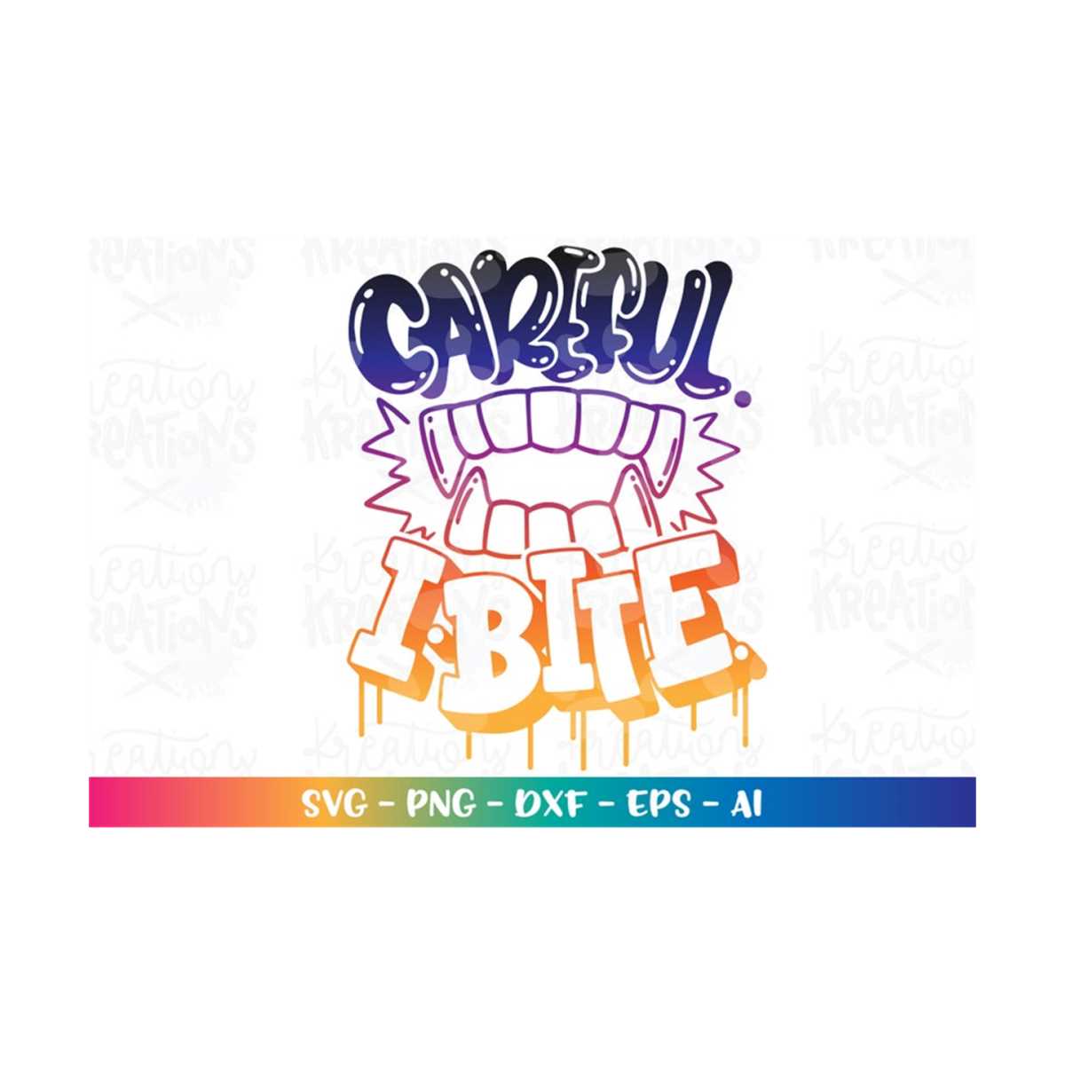 Halloween svg Careful I bite SVG kids boy girl fangs cute va | Inspire ...