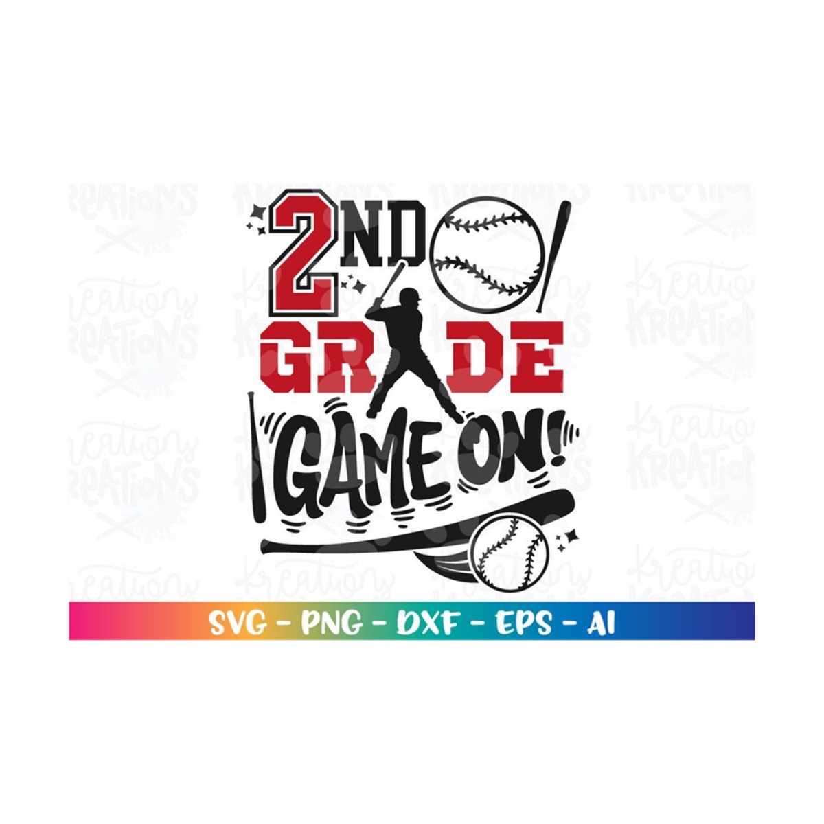 Back to school SVG Baseball Game On! Second Grade 2nd grade | Inspire ...