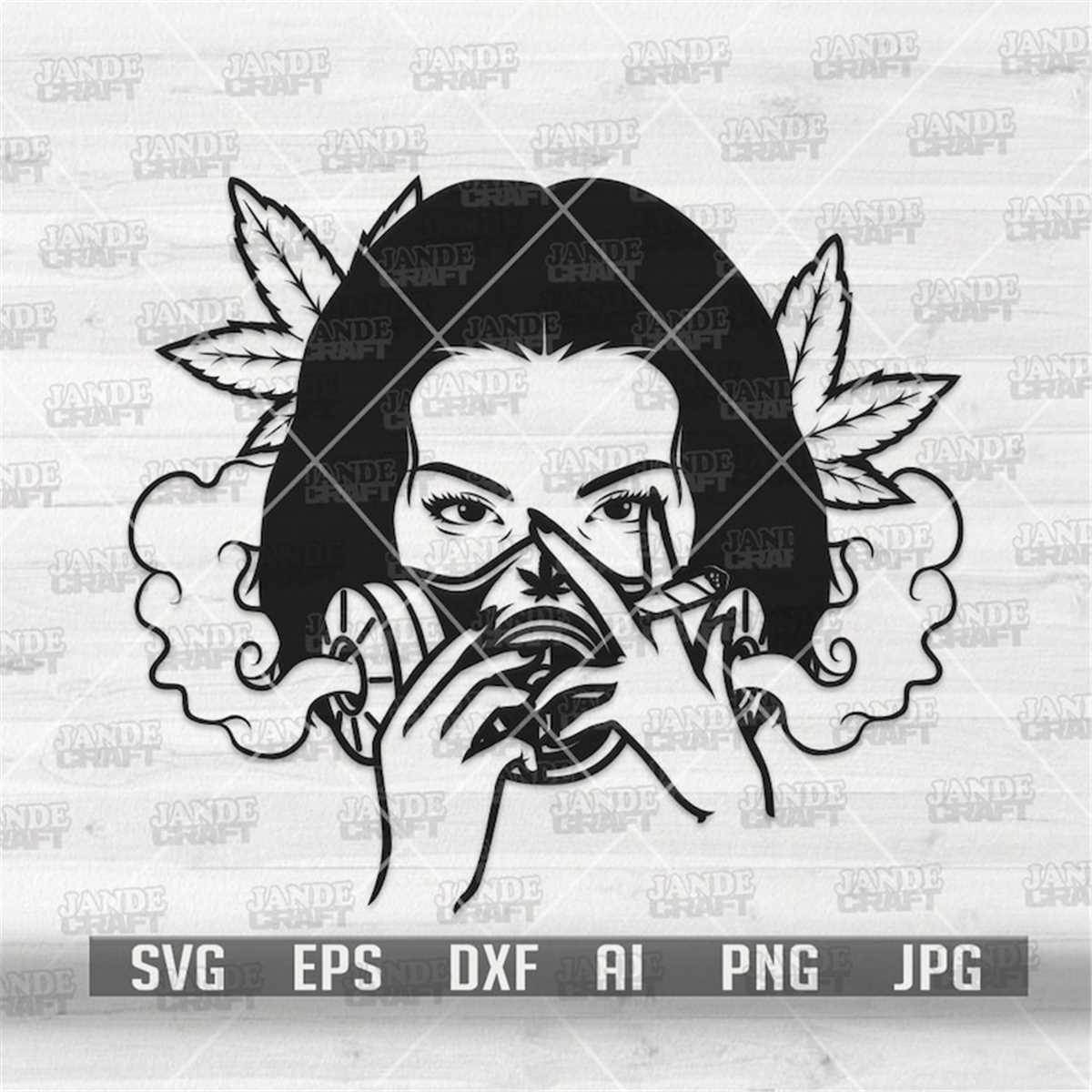 Girl Gas Mask Smoking Weed svg | Cannabis Clipart | Marijuan | Inspire ...