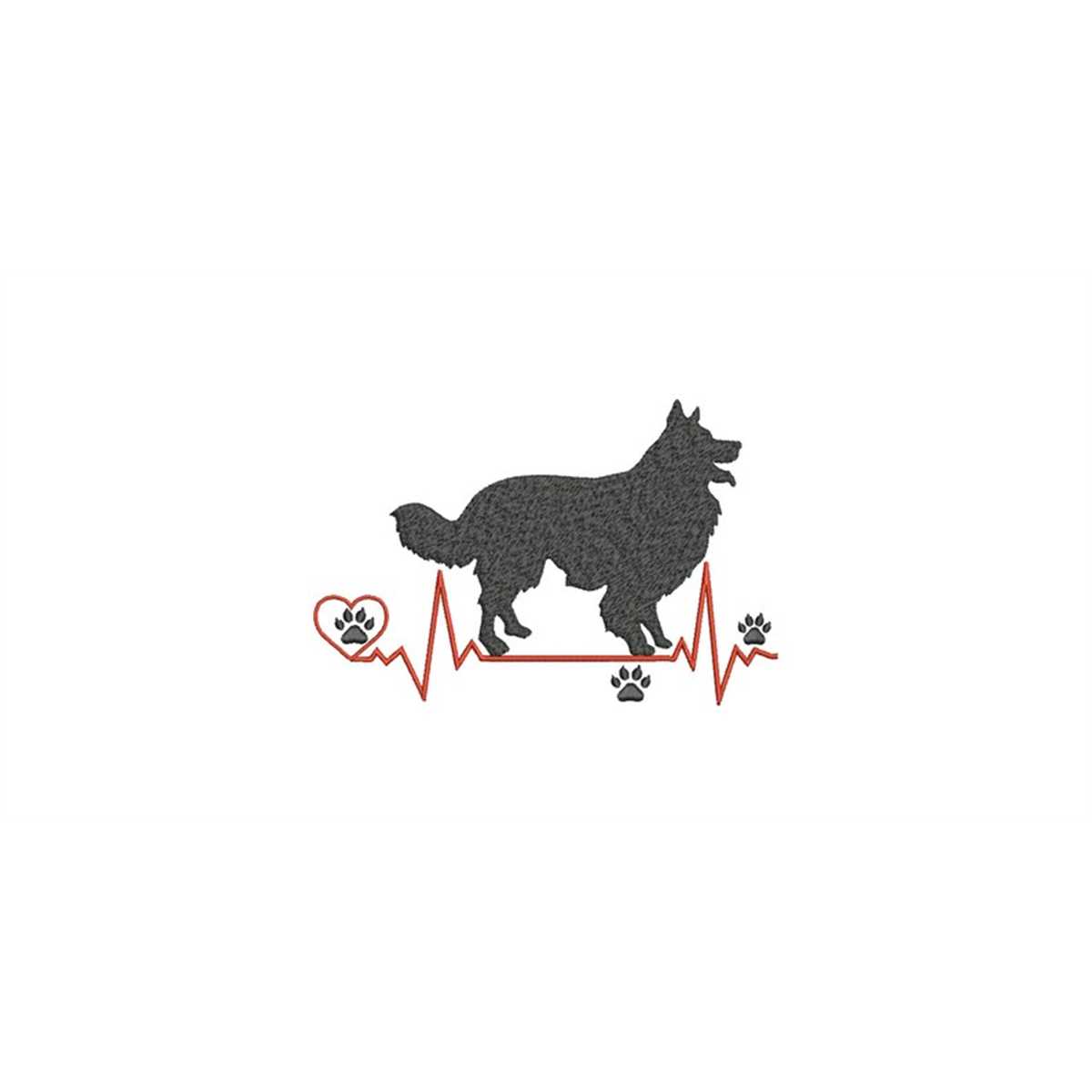 Embroidery File Heartbeat Border Collie 13x18 Frame Machine - Inspire ...