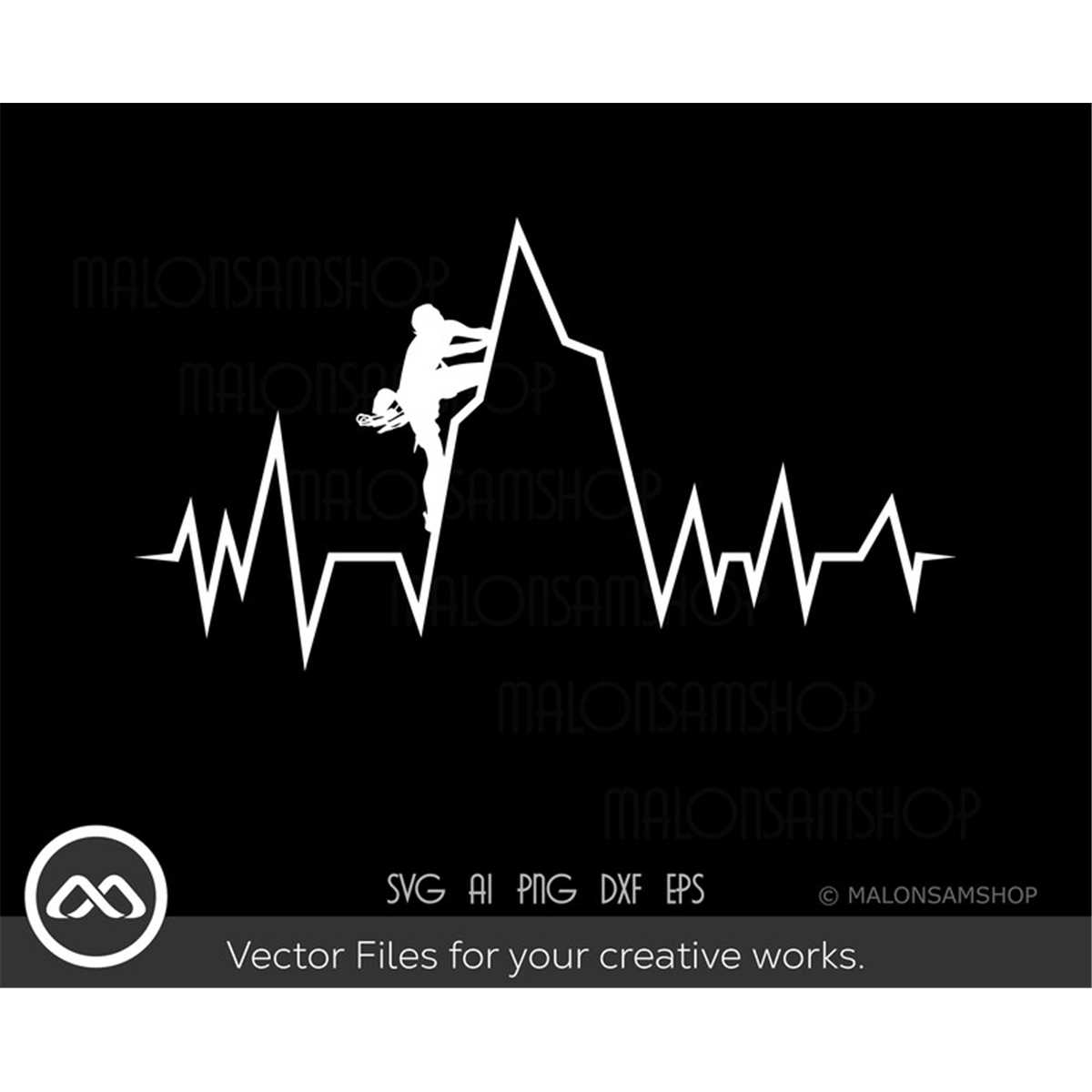 Rock Climbing SVG Heartbeat - climbing svg, hiking svg, rock - Inspire ...