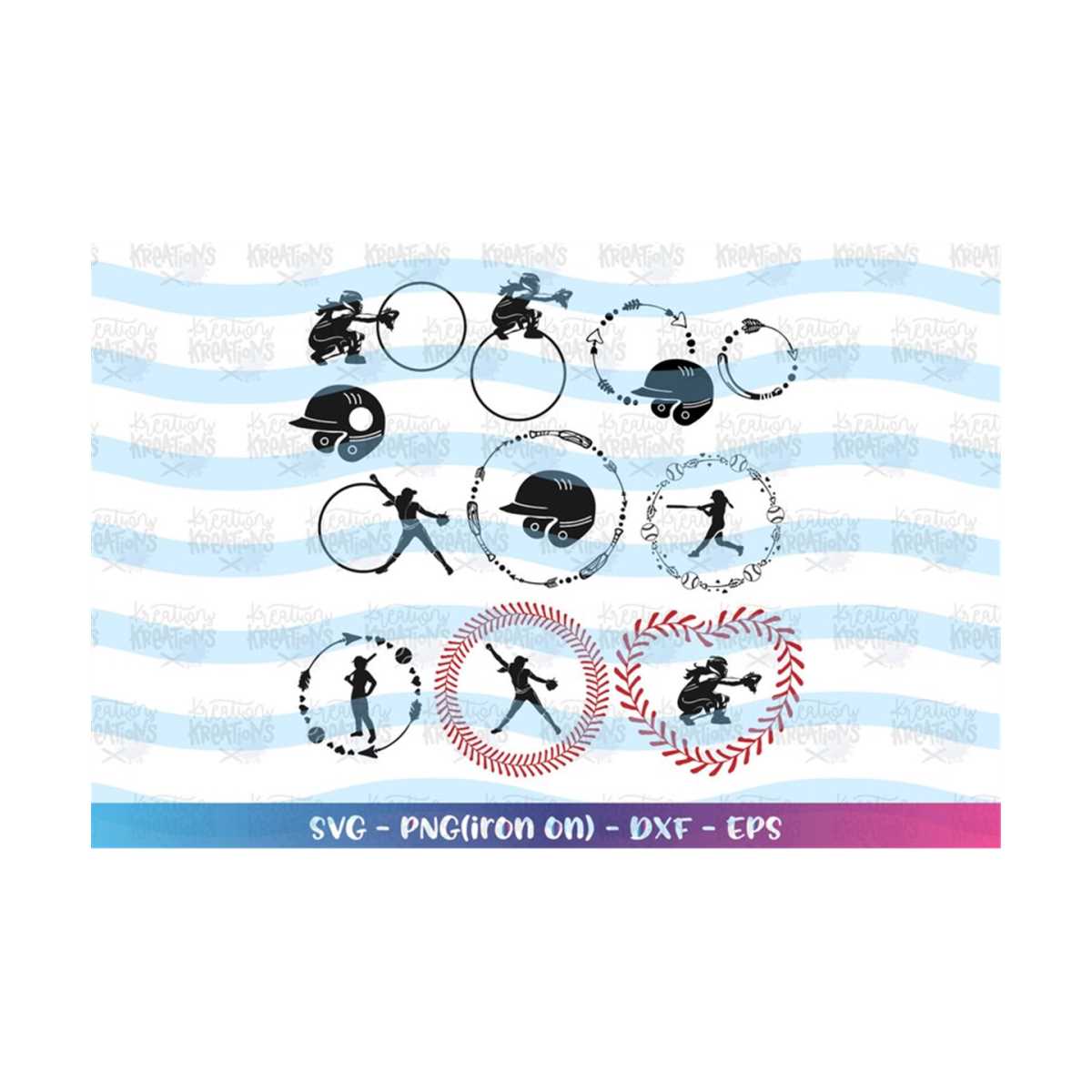 Softball Monogram frames svg Softball svg baseball silhouett | Inspire ...