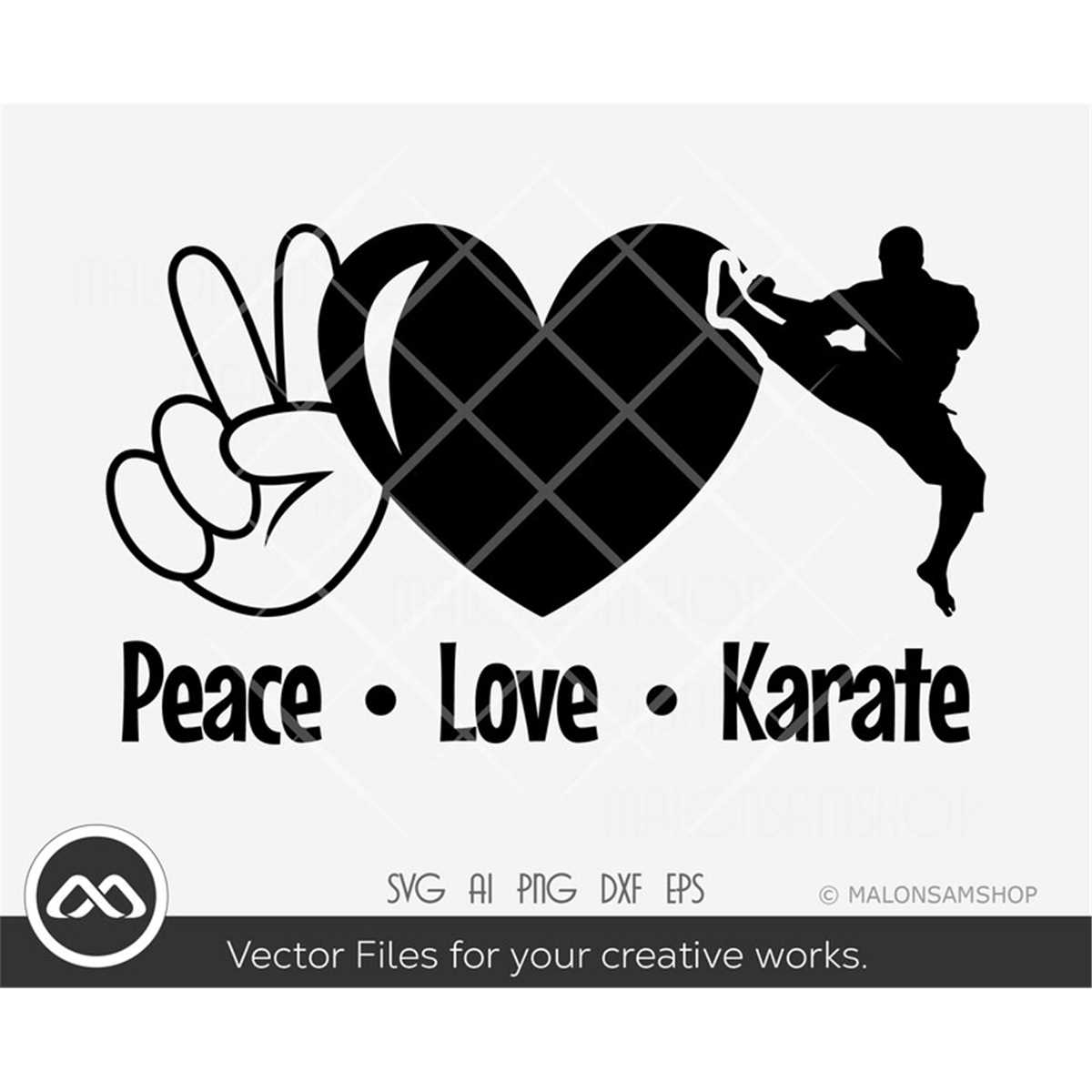 Peace love karate svg, karate svg, sports svg, martial art s | Inspire ...
