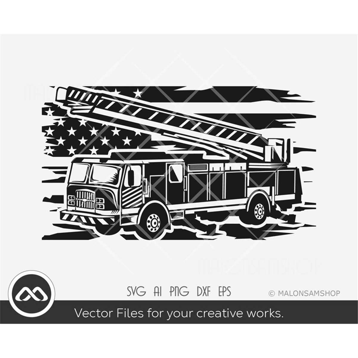 Fire Truck SVG Silhouette - firetruck svg, fire engine svg, | Inspire ...