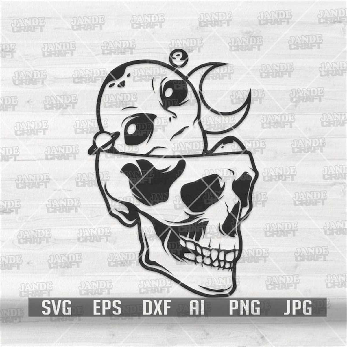 Alien Skull svg | UFO Clipart | Outer Space Stencil | Uniden | Inspire ...