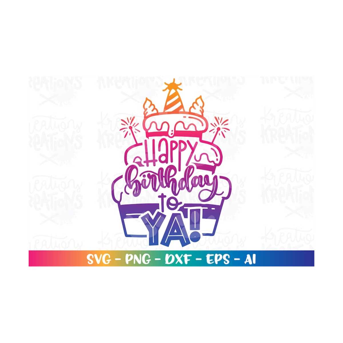 Happy Birthday svg Birthday Cake Cute Hand Drawn Birthday sv | Inspire ...