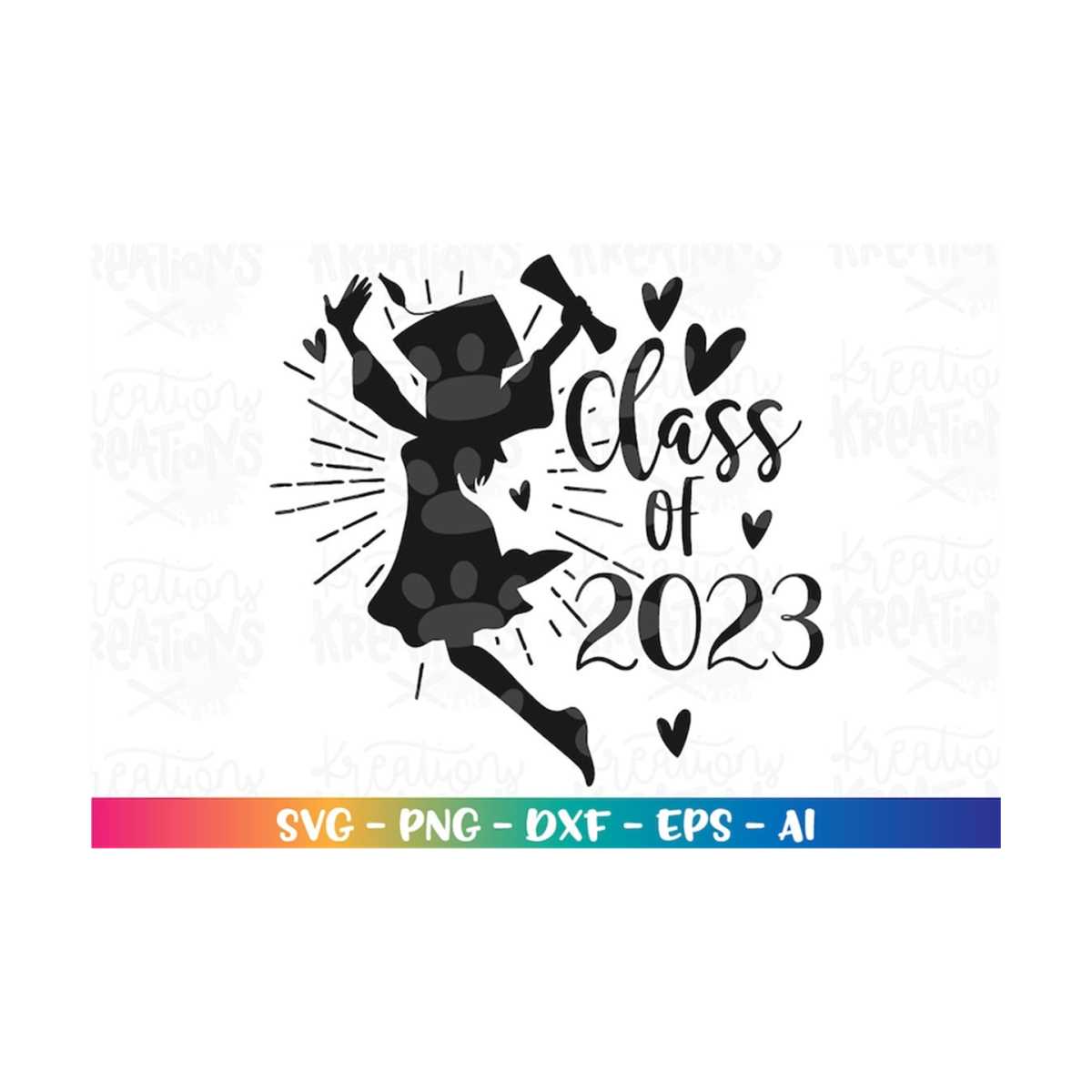 Class of 2023 SVG graduation girl grad silhouette gift cut c | Inspire ...