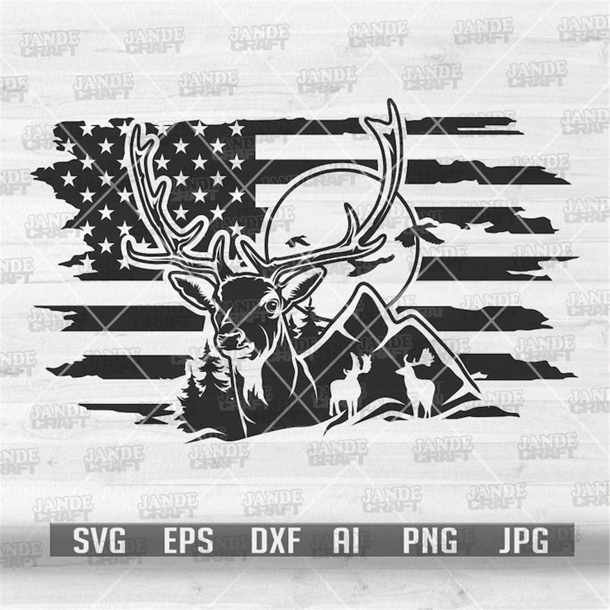 US Deer Scene svg | Antler Clipart | Hunting Dad Cutfile | B | Inspire ...